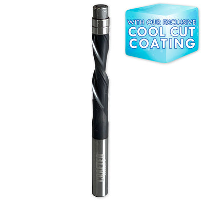 High Performance Template Router Bit - 1/4" Spiral Down Cut Flush Trim ...