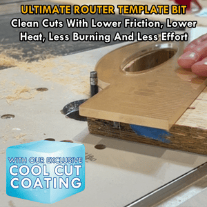 High Performance Template Router Bit - 1/4" Spiral Down Cut Flush Trim ...