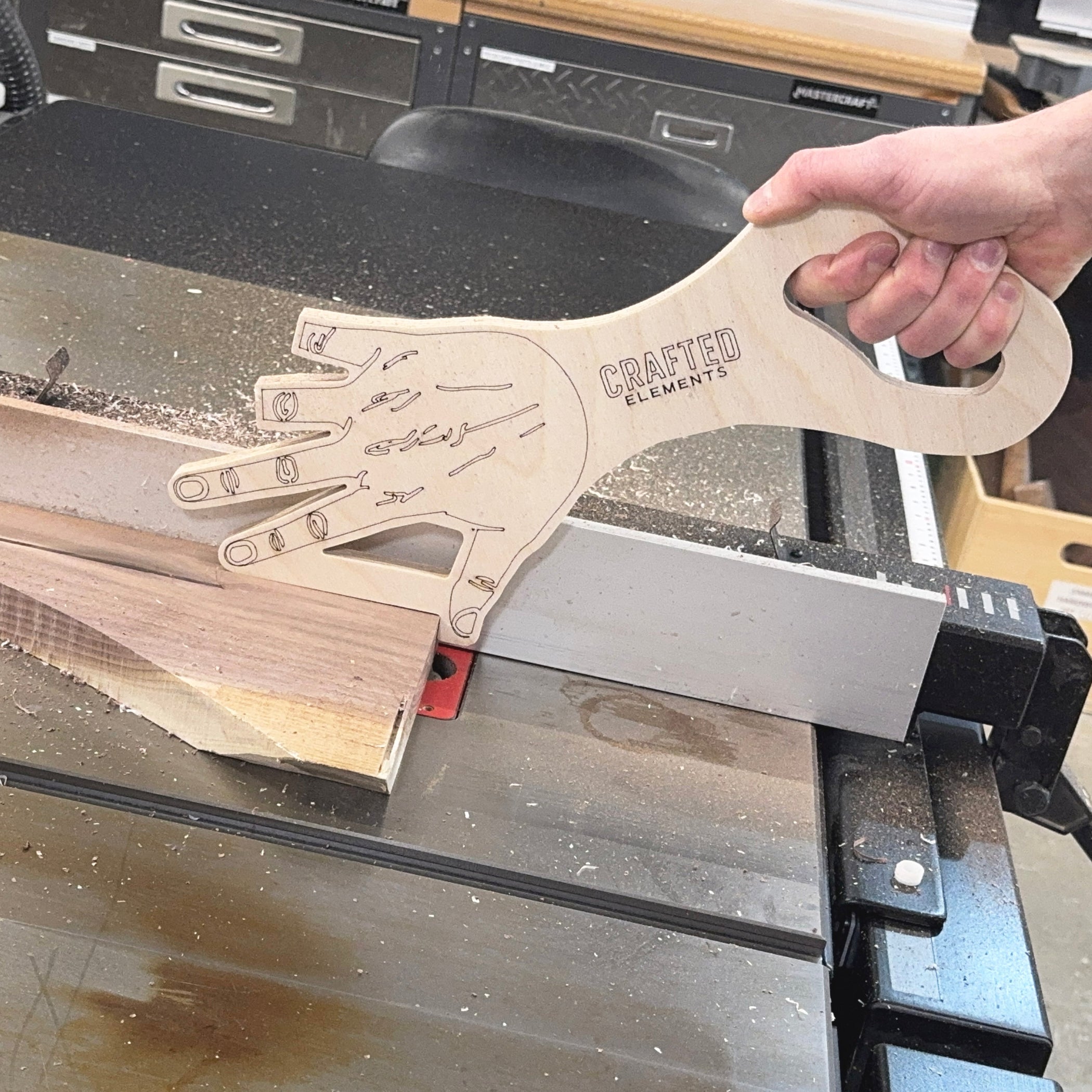 Missing Fingers Table Saw Push Stick — Crafted Elements