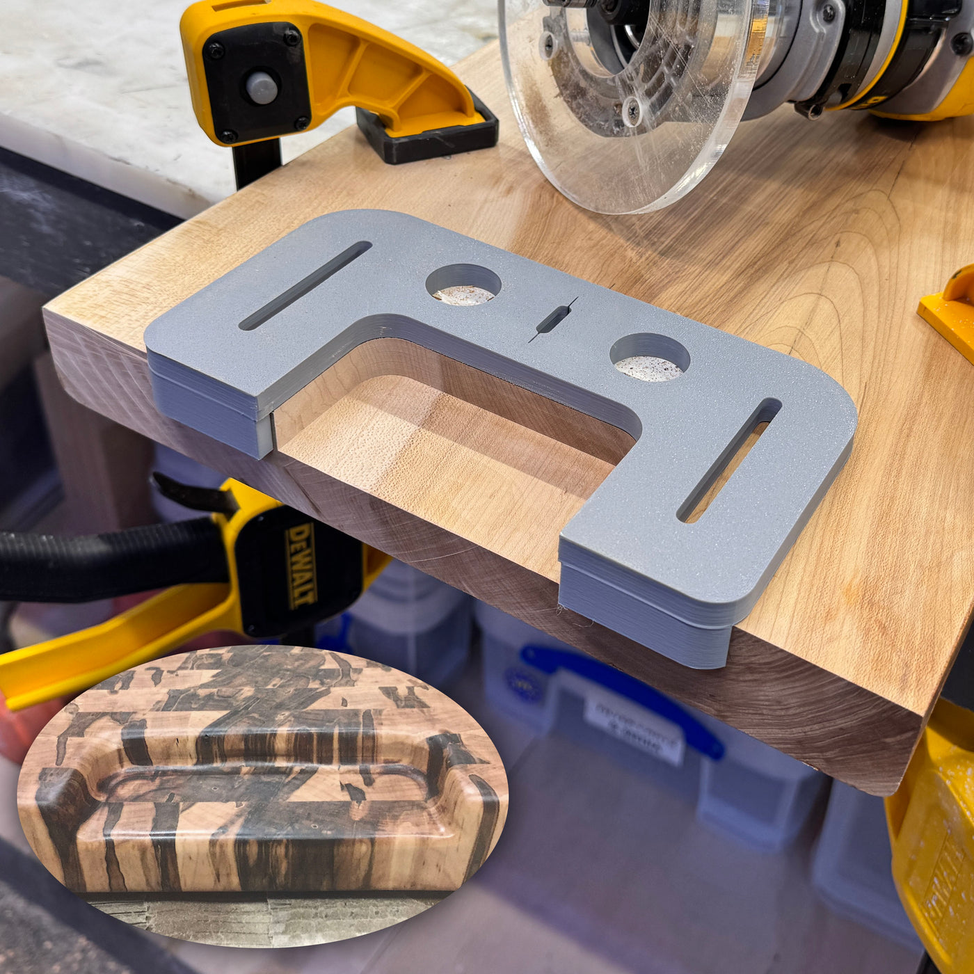 Cutting Board Bottom Finger Grip Jig — Crafted Elements
