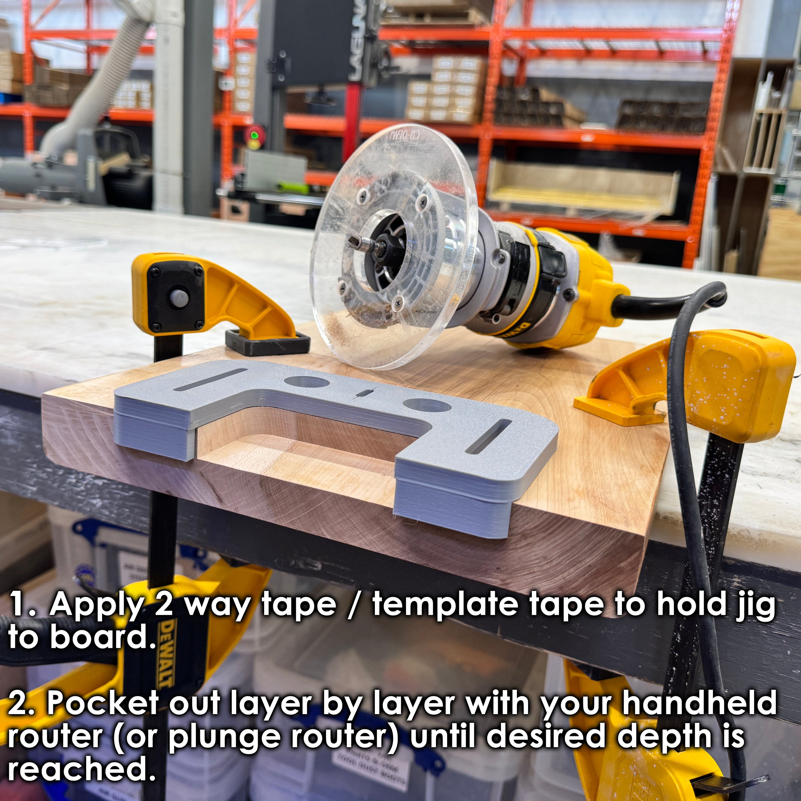 Cutting Board Bottom Finger Grip Jig — Crafted Elements