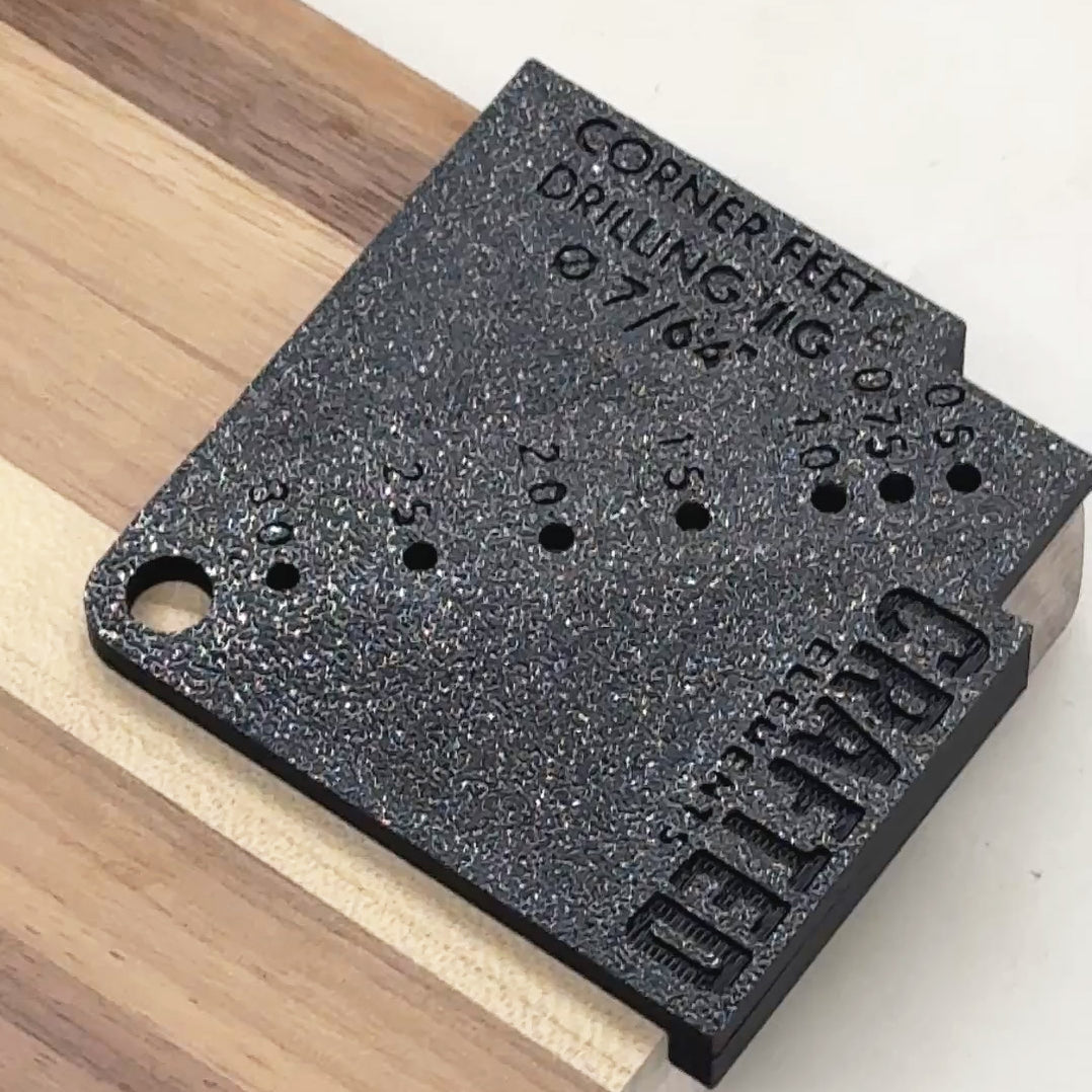 Cutting Board Corner Feet Drilling Jig — Crafted Elements