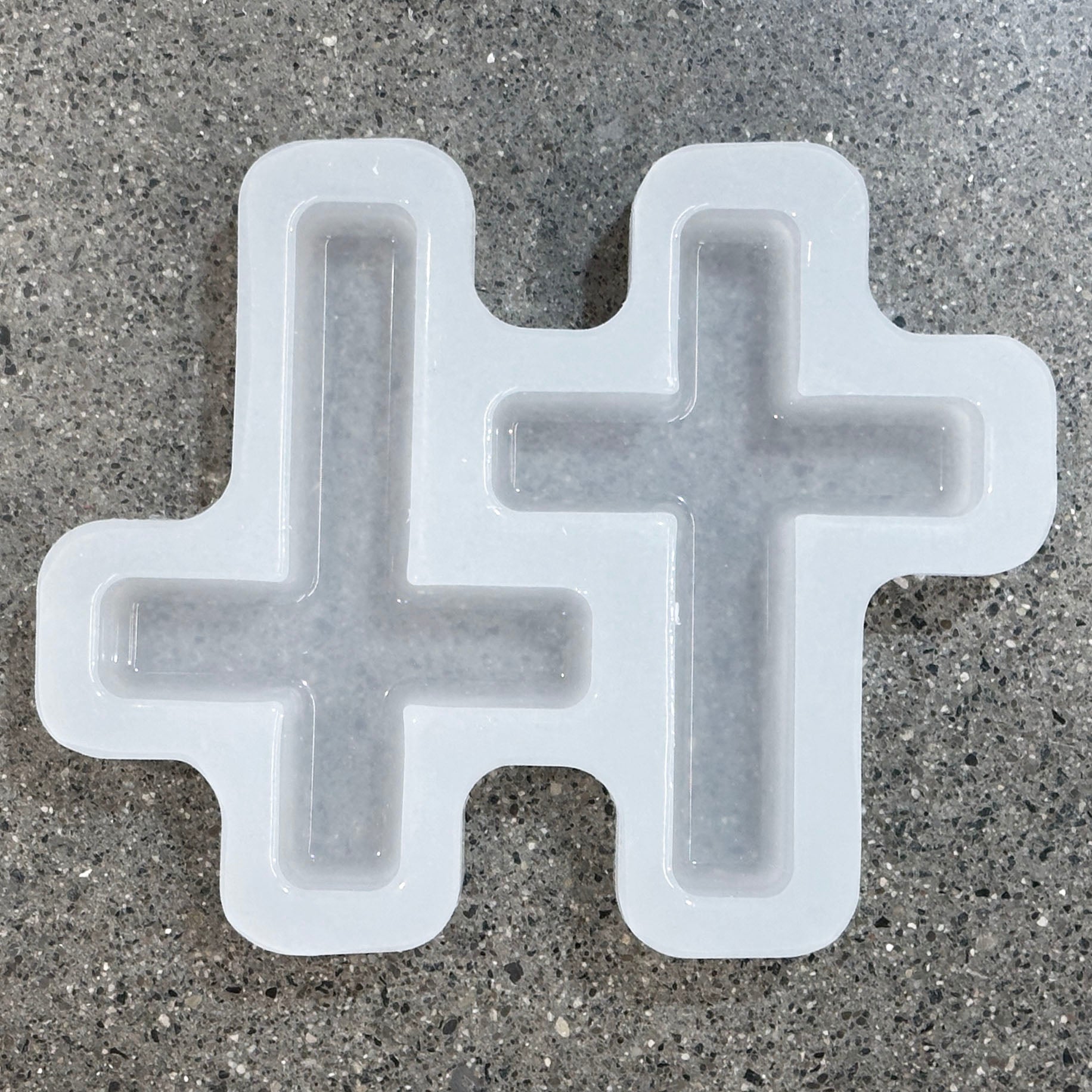 6x4.2x1" Double Mini Cross Silicone Mold For Epoxy Resin - Keepsake Si ...