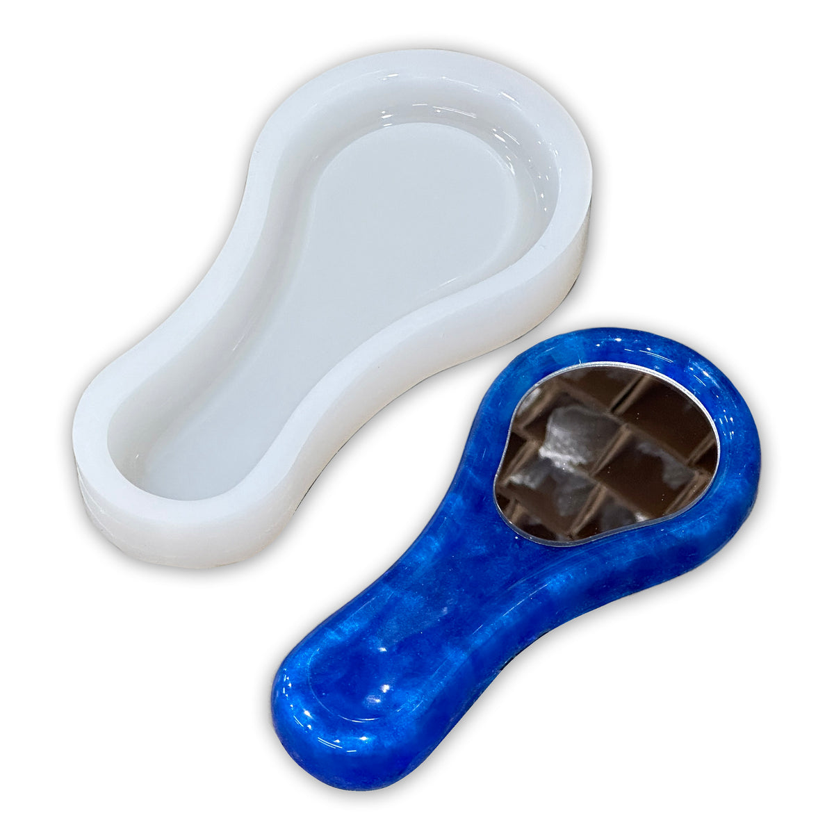 9.4x4.4x1.3" Spoon Rest / Hand Mirror Silicone Mold — Crafted Elements