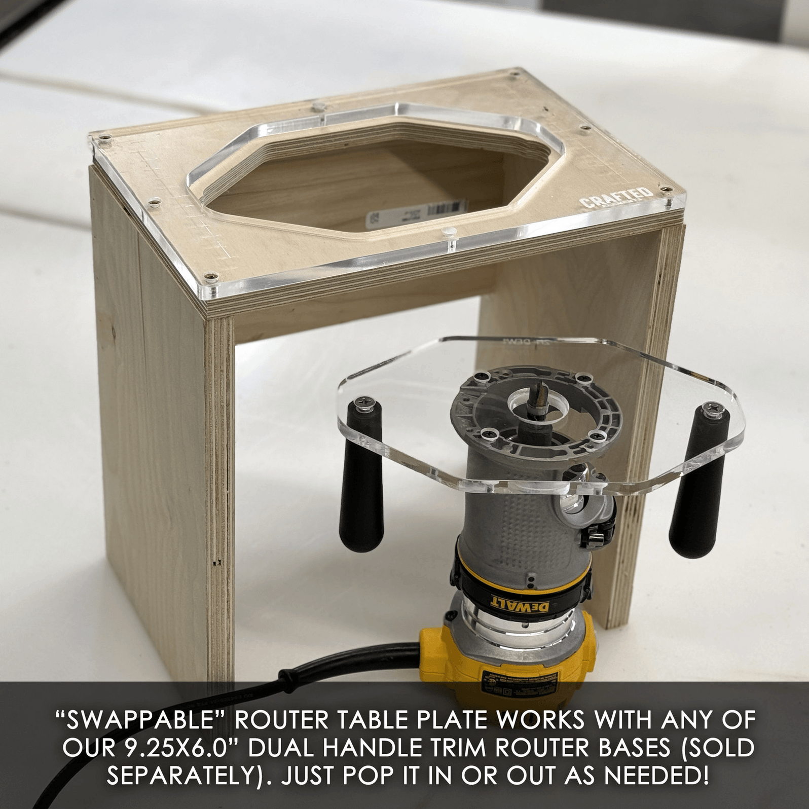 Swappable Palm/Trim Router Table Plate For Dual Handle Router Base ...