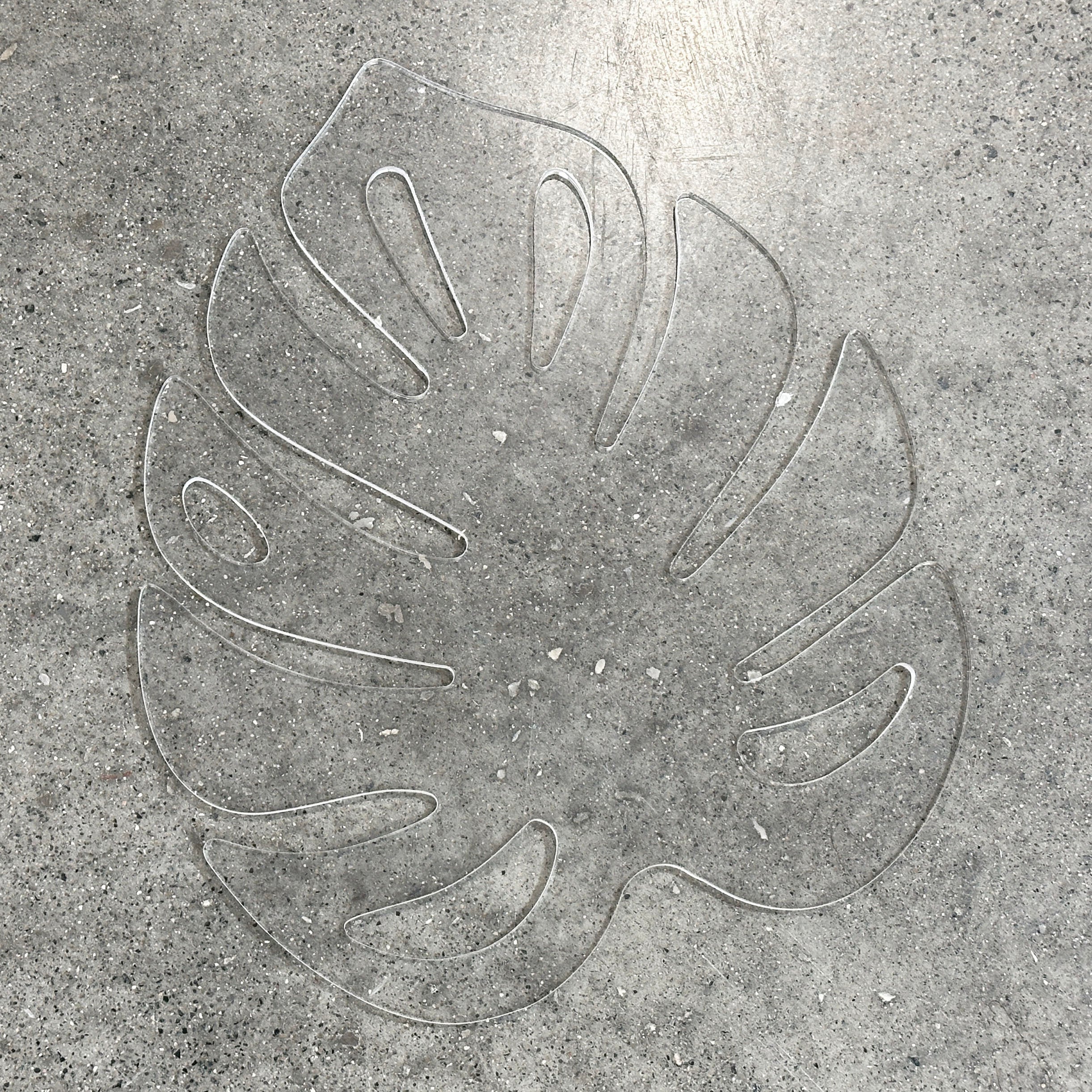 14.0x11.75" Monstera Leaf Acrylic Router Template — Crafted Elements