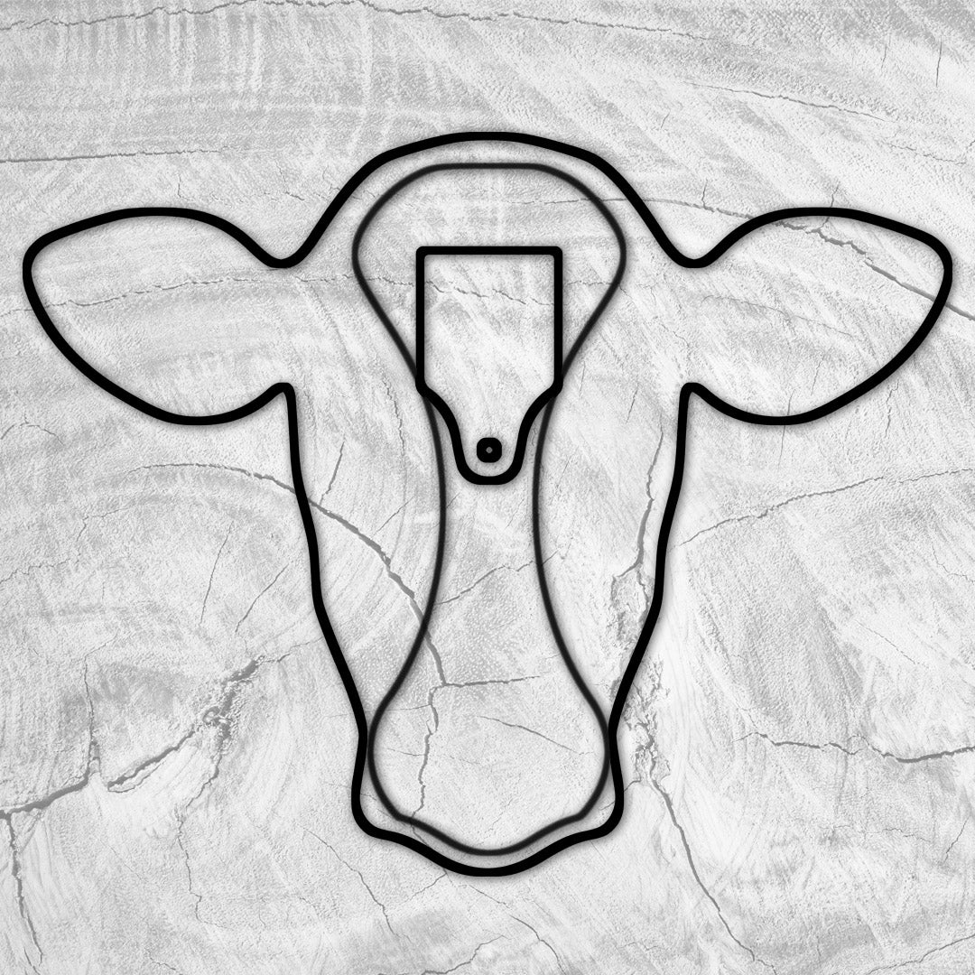 15.0x12.0" Cow Head & Ear Tag Sign Acrylic Router Template — Crafted ...