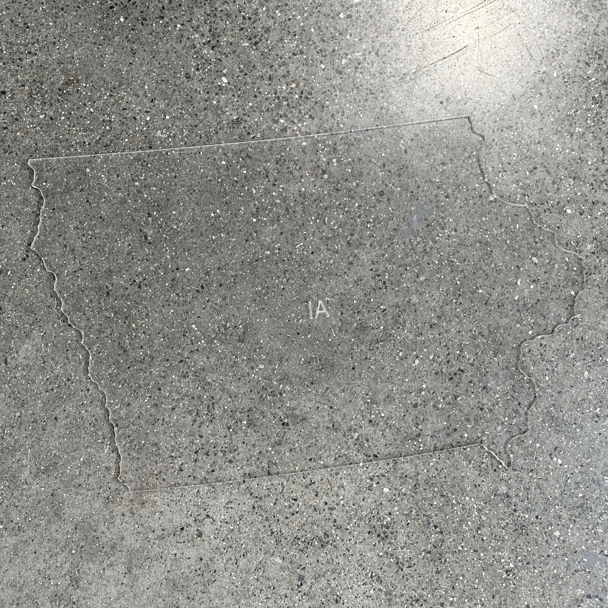 16.0x10.5" State Of Iowa Acrylic Router Template — Crafted Elements