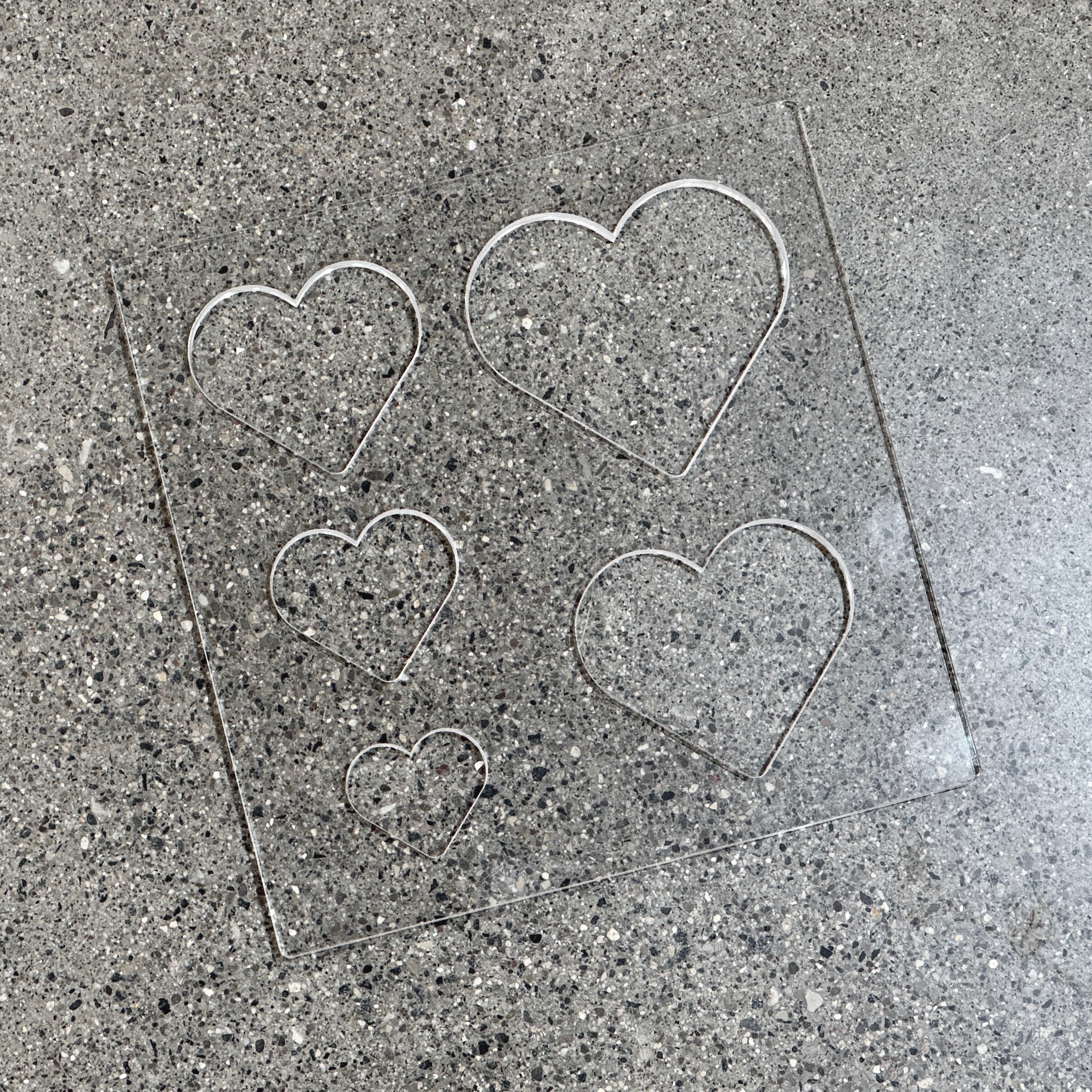 Heart Inlay Acrylic Router Template - 5 Heart Sizes — Crafted Elements