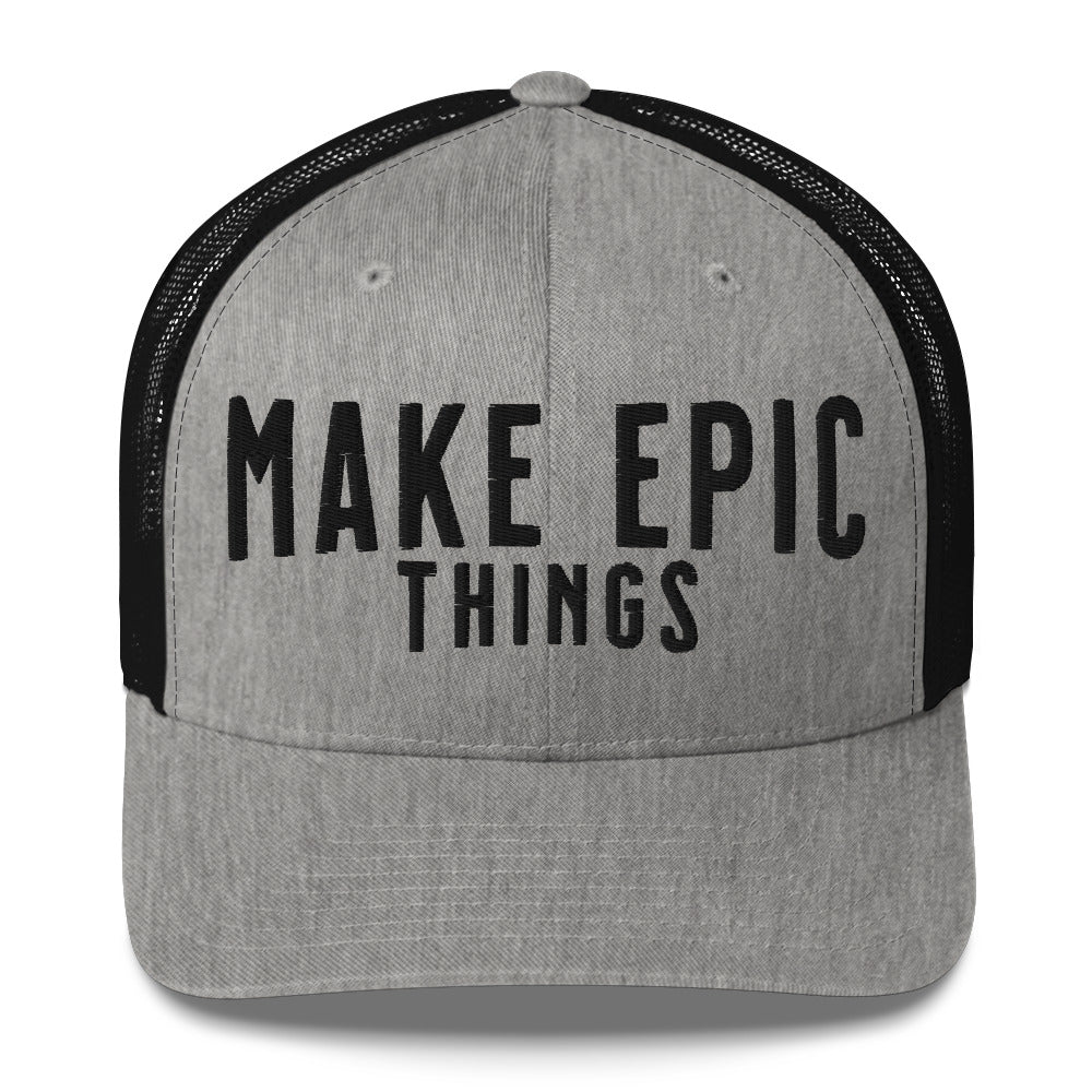 Make Epic Things Black Logo Trucker Cap Hat — Crafted Elements