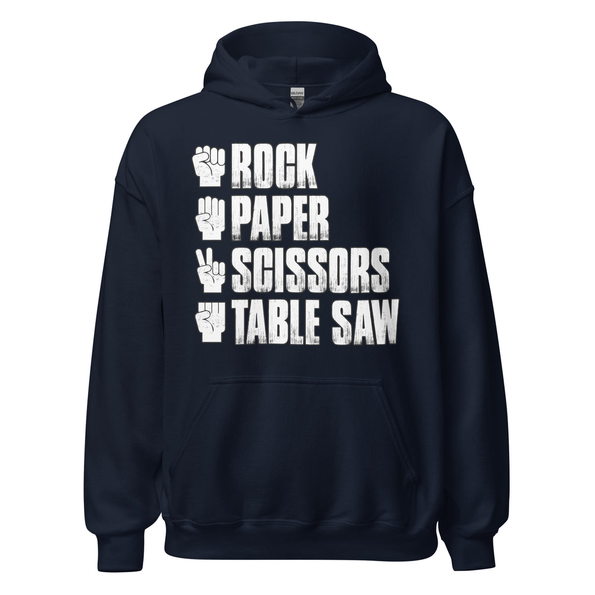 Rock, Paper, Scissors, Table Saw Hoodie — Crafted Elements