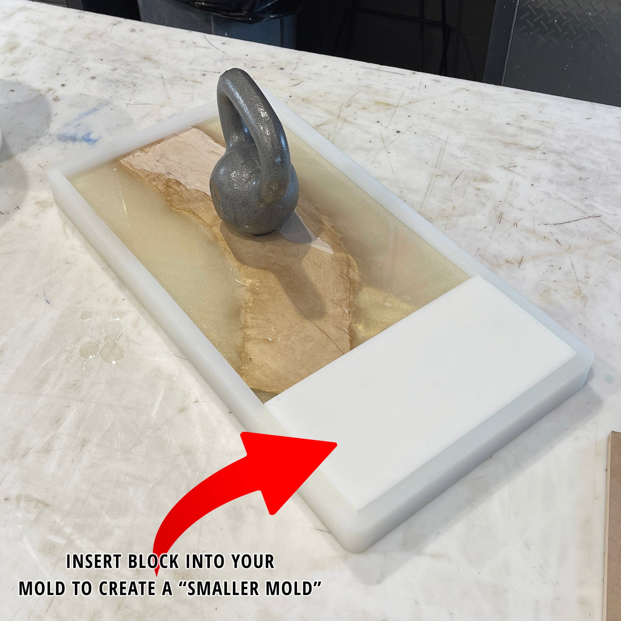 HDPE 12x6x1.5" Filler Block For 24x12x1.5" Silicone Mold – Crafted Elements