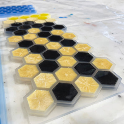 1.5x1.3x0.25" Hexagon Honeycomb Mosaic Tile Silicone Mold - 48 Hexagon ...