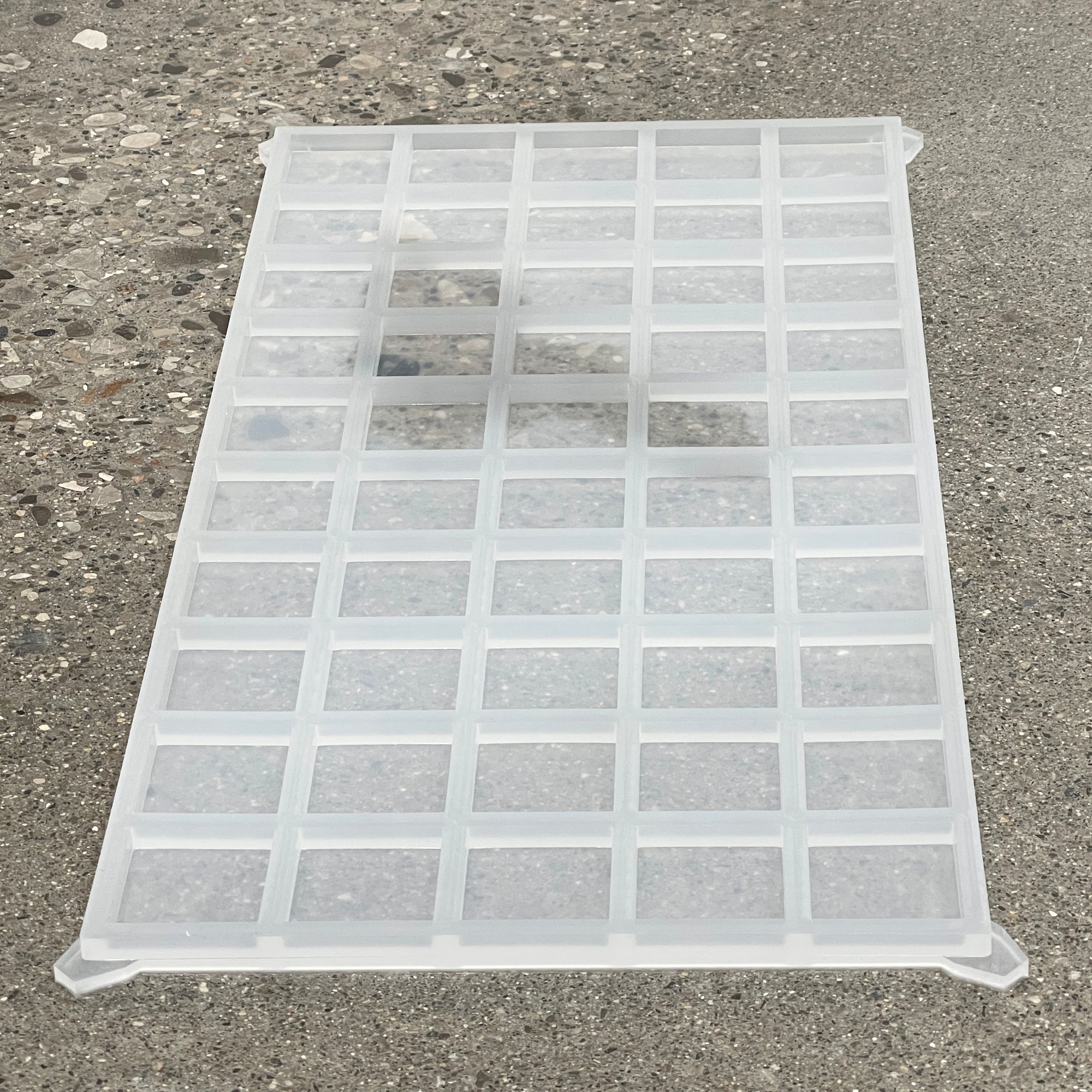 1.5x1.5x0.25" Square Mosaic Tile Silicone Mold - 50 Squares x 1/4" Dee ...