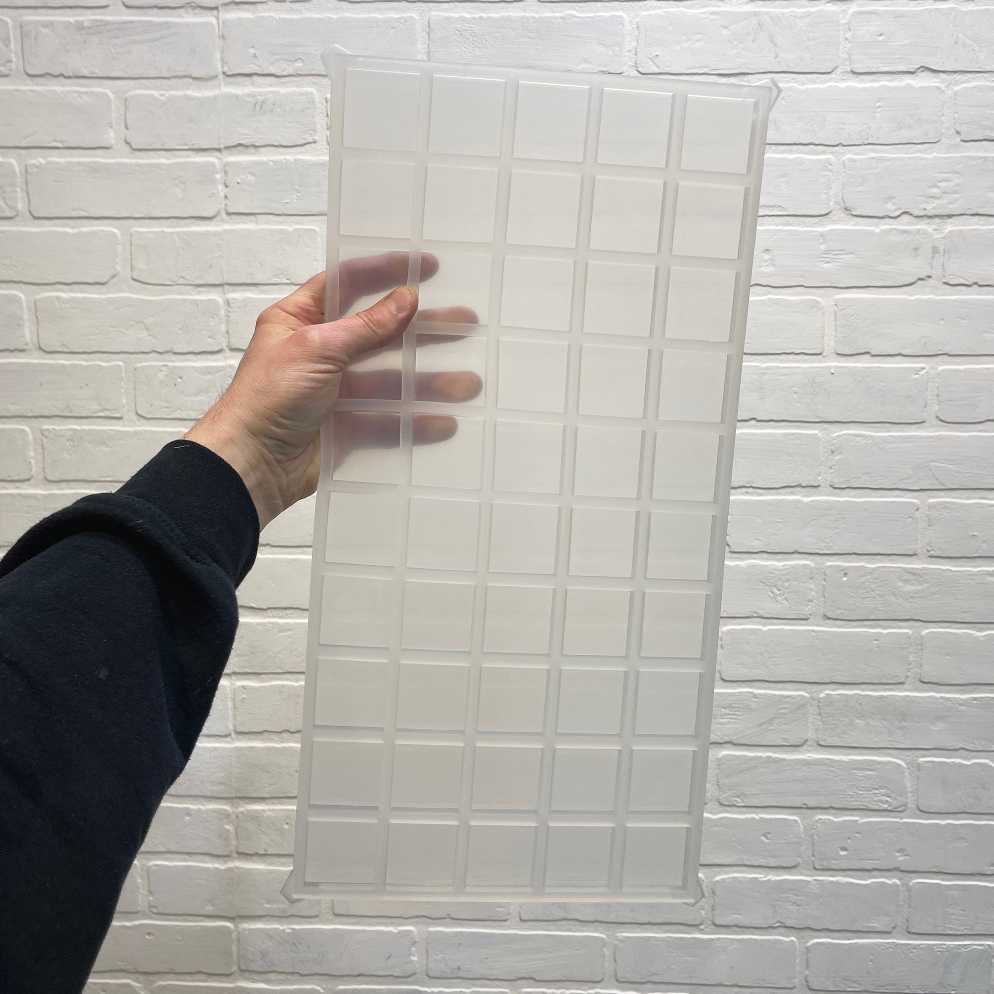 1.5x1.5x0.25" Square Mosaic Tile Silicone Mold - 50 Squares x 1/4" Dee ...