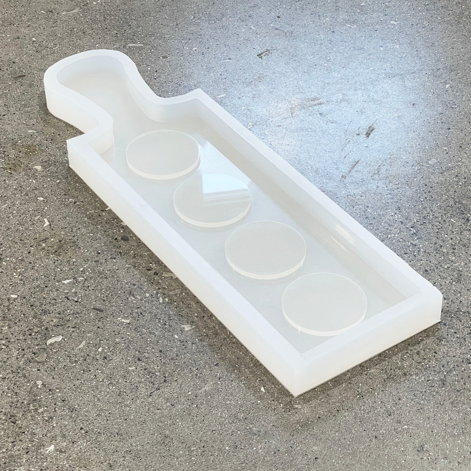 20x5.5x1" Four Glass Flight Board Silicone Mold - Beer & Wine Flight B ...