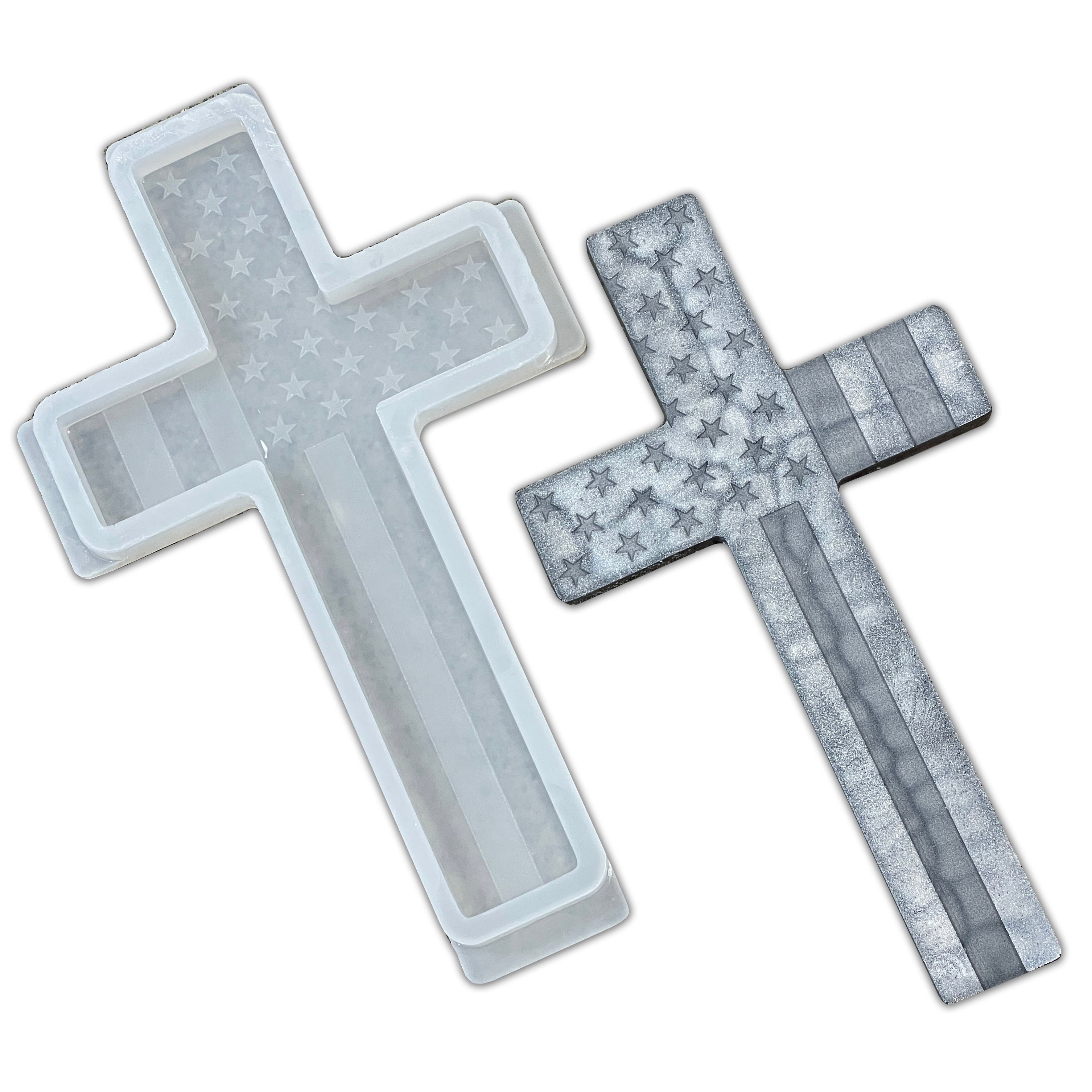 14x7.8x0.75" American Flag Embossed Cross Silicone Mold – Crafted Elements