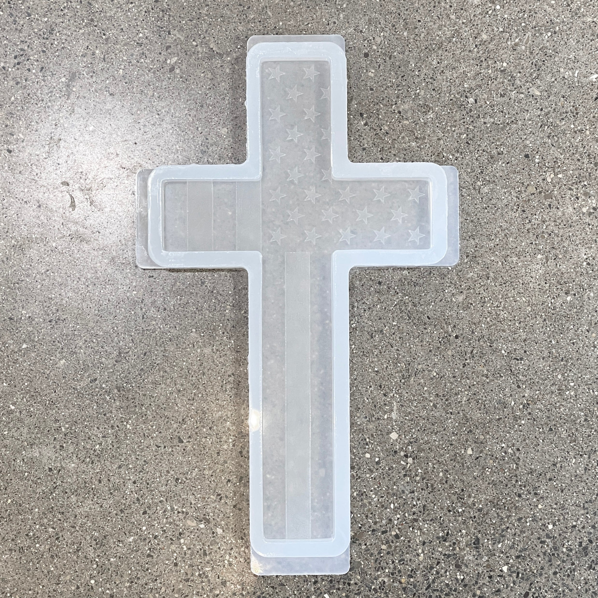 14x7.8x0.75" American Flag Embossed Cross Silicone Mold — Crafted Elements