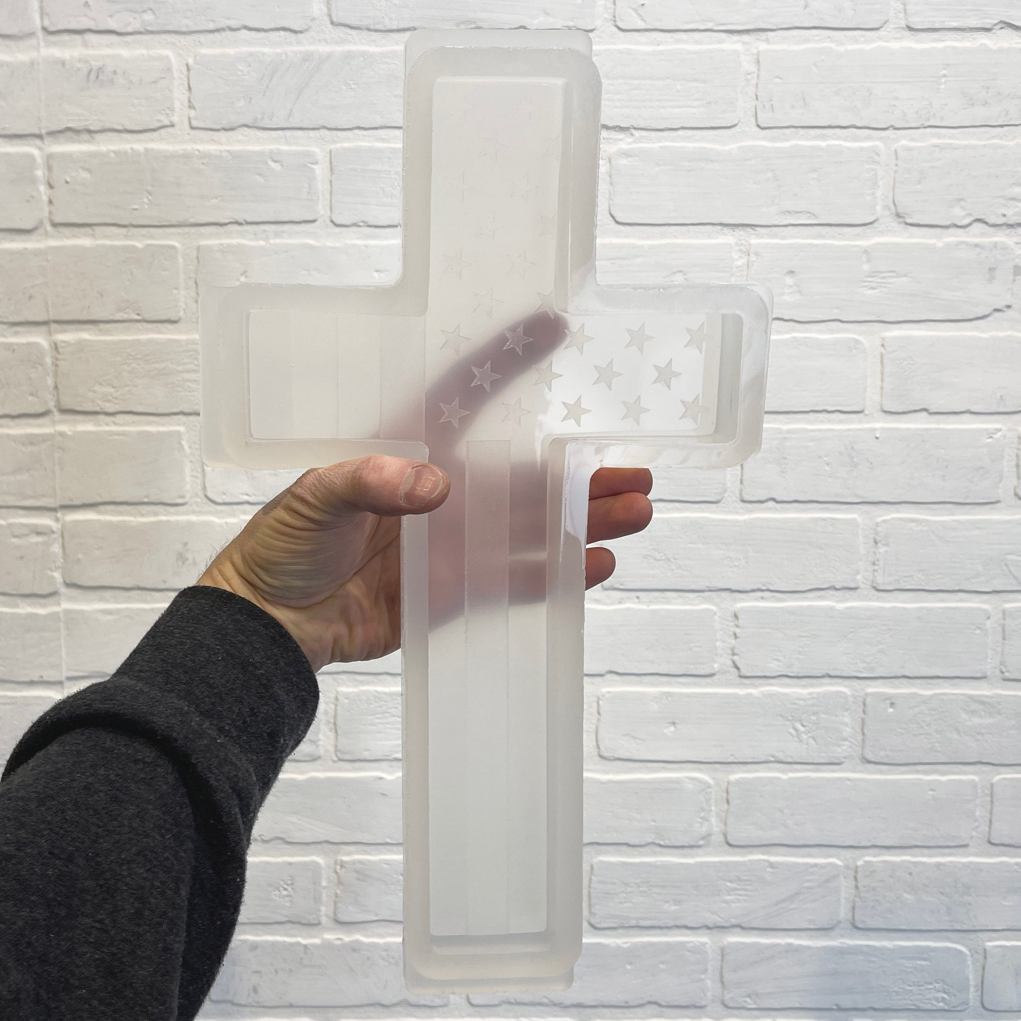 14x7.8x0.75" American Flag Embossed Cross Silicone Mold – Crafted Elements