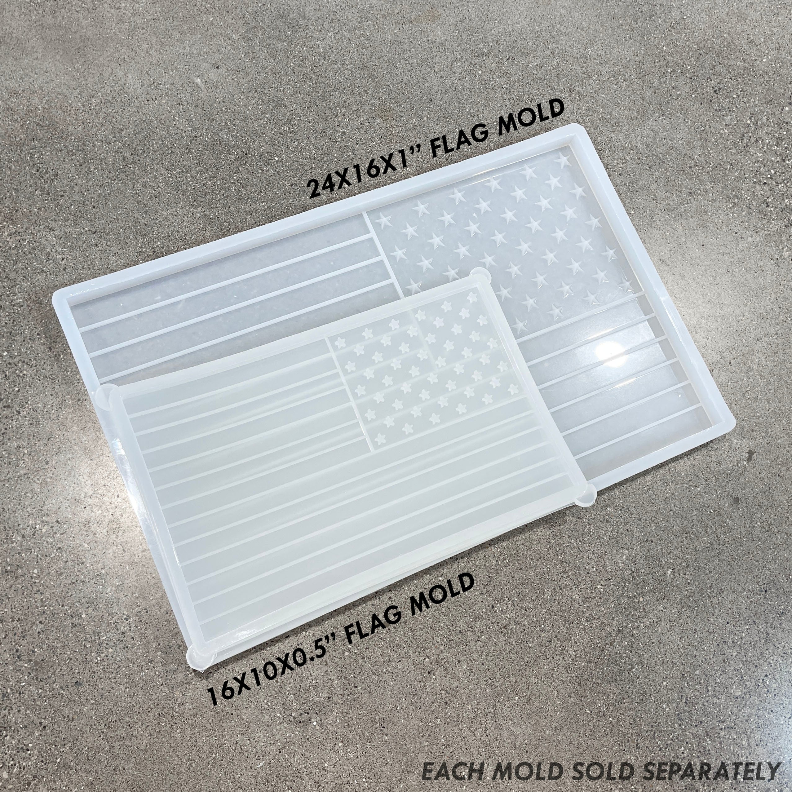 Small American Flag Mold - 16x10x0.5" - USA Flag Silicone Mold ...