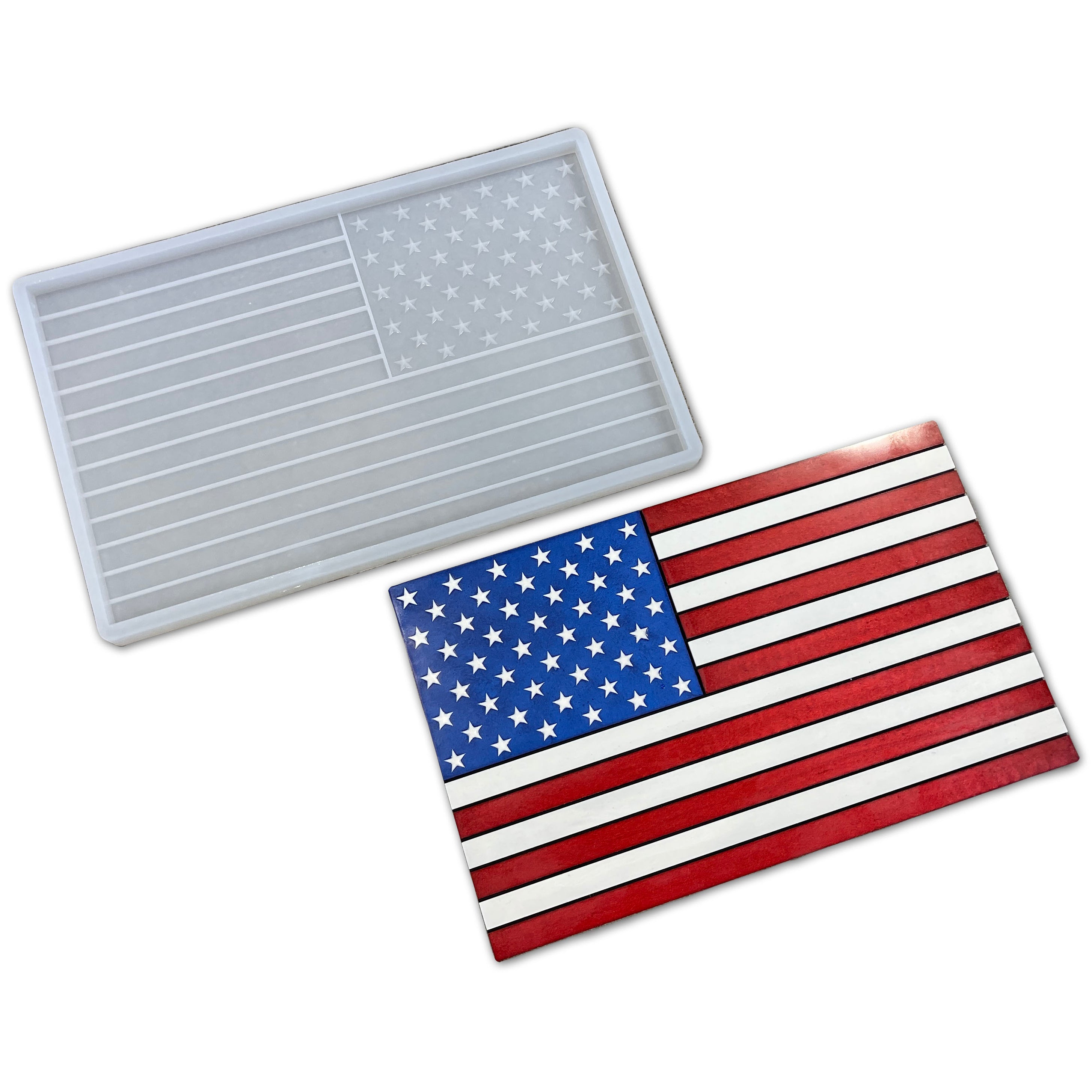 Large American Flag Mold - 24x15x1" - USA Flag Silicone Mold – Crafted ...