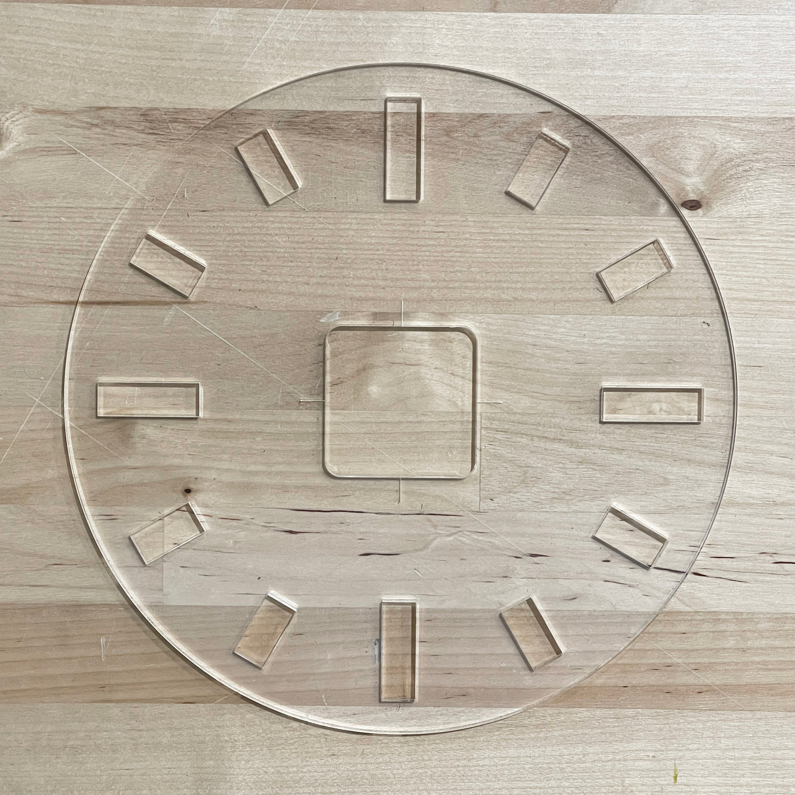 10" Circle + Clock Dials Style 2 Acrylic Router Template — Crafted Elements