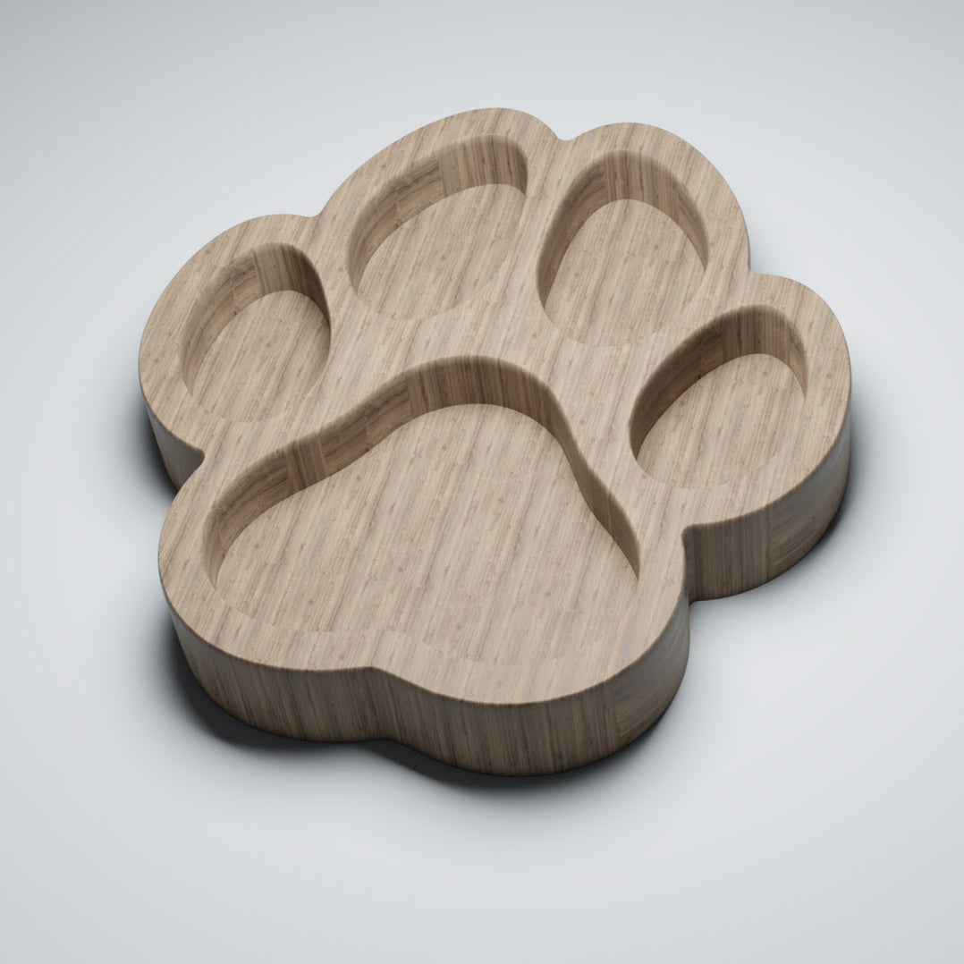 Dog Paw Print Tray / Inlay Acrylic Router Template — Crafted Elements