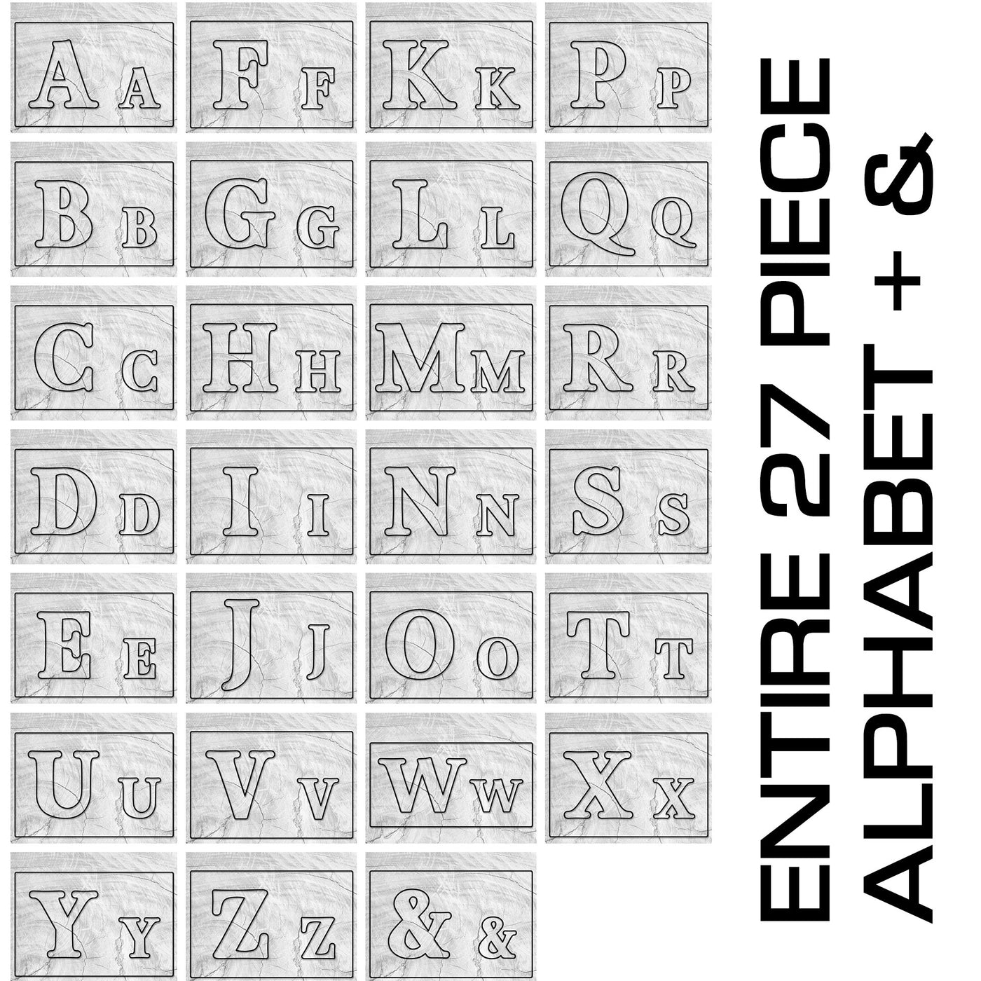 Dual 3" and 5" Letter Acrylic Router Template - Alphabet Inlay Templat ...