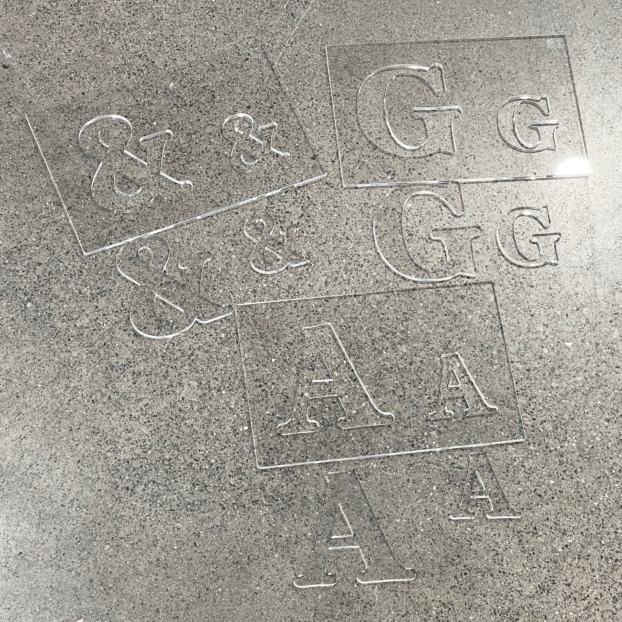 Dual 3" and 5" Letter Acrylic Router Template - Alphabet Inlay Templat ...