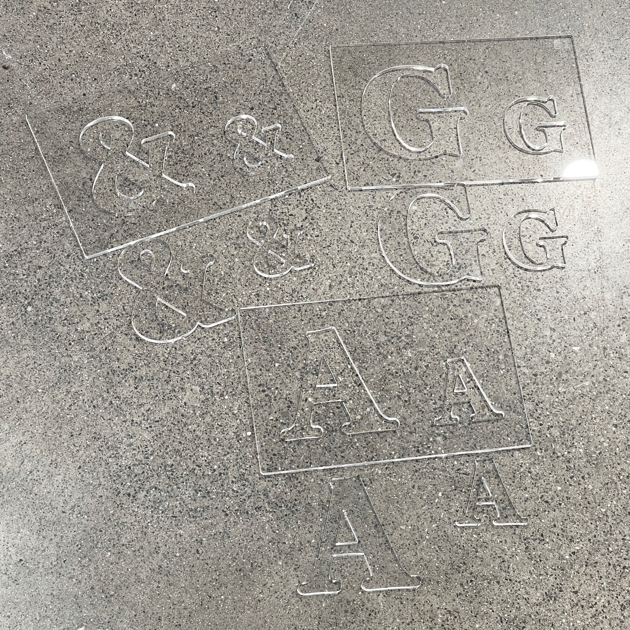 Dual 3" and 5" Letter Acrylic Router Template - Alphabet Inlay Templat ...