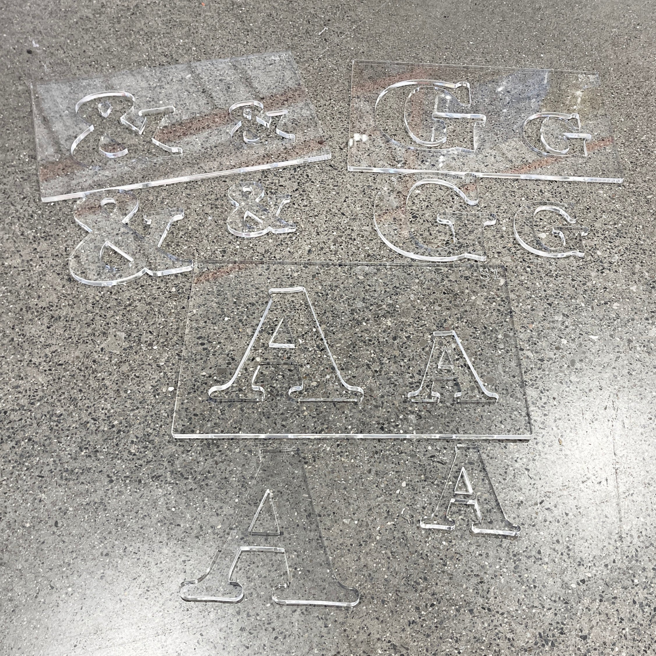 Dual 3" and 5" Letter Acrylic Router Template - Alphabet Inlay Templat ...