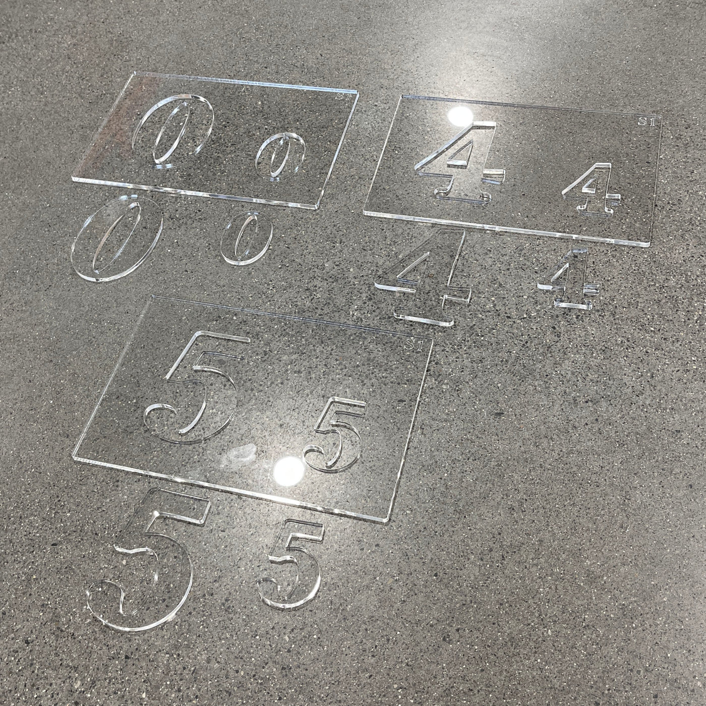Dual 3" and 5" Number Acrylic Router Template - Numeric Inlay Template ...