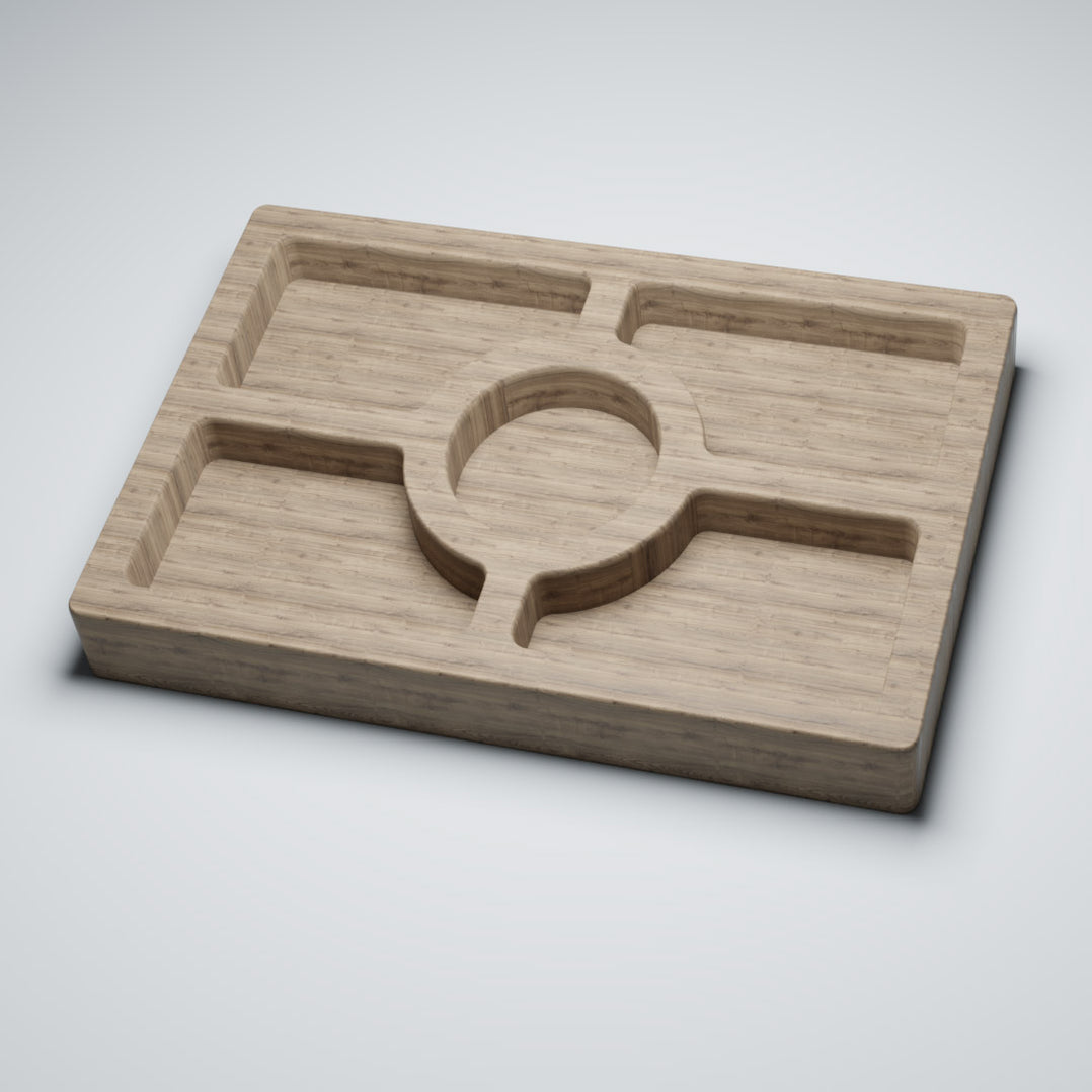 11.75x7.75 Five Pocket Tray 02 Acrylic Router Template — Crafted Elements