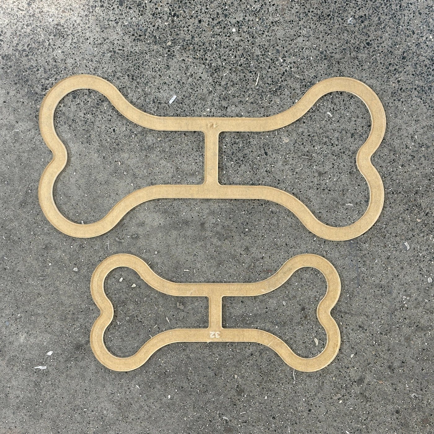 Two Pocket Dog Bone Tray Acrylic Router Template — Crafted Elements