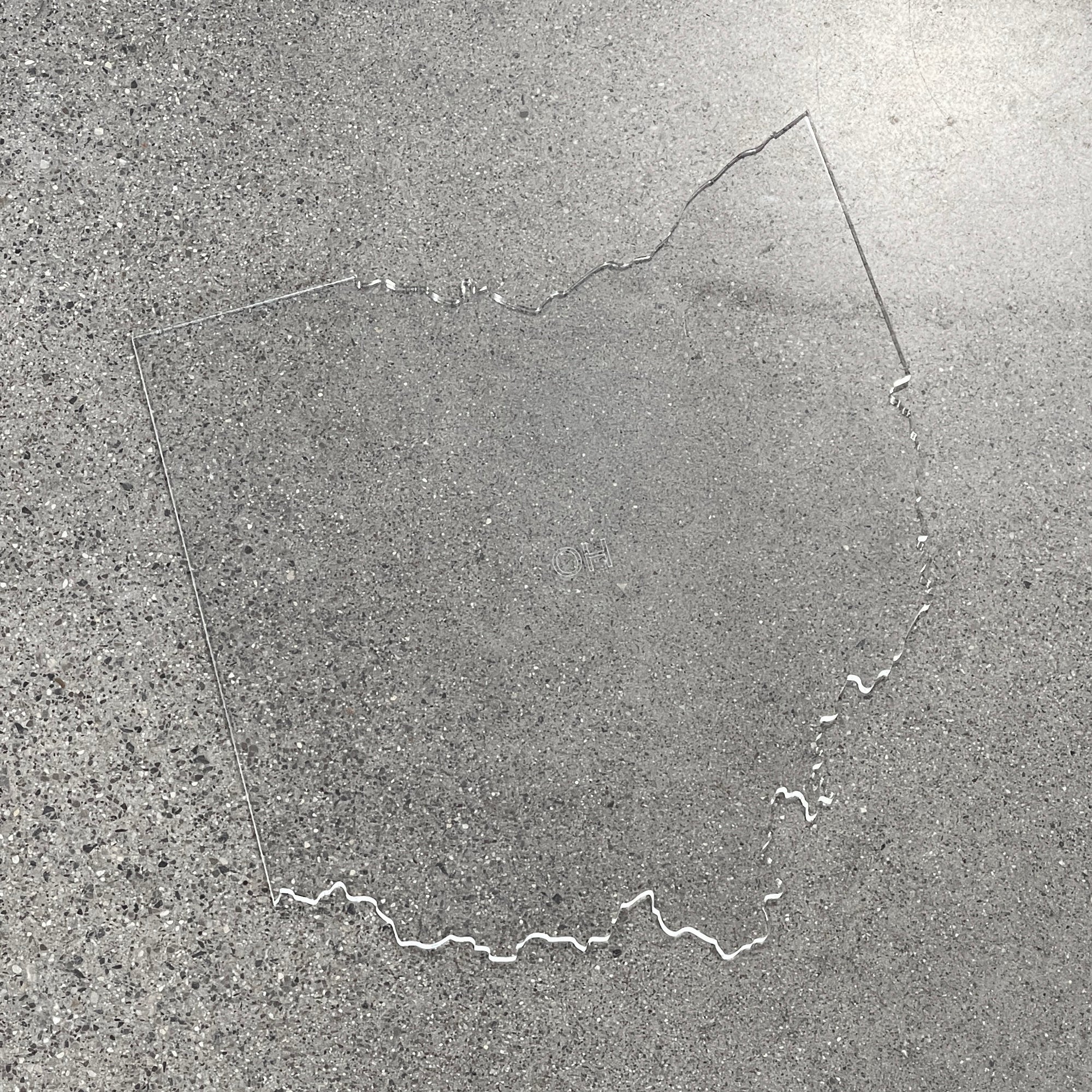 14.0x12.4" State Of Ohio Acrylic Router Template – Crafted Elements