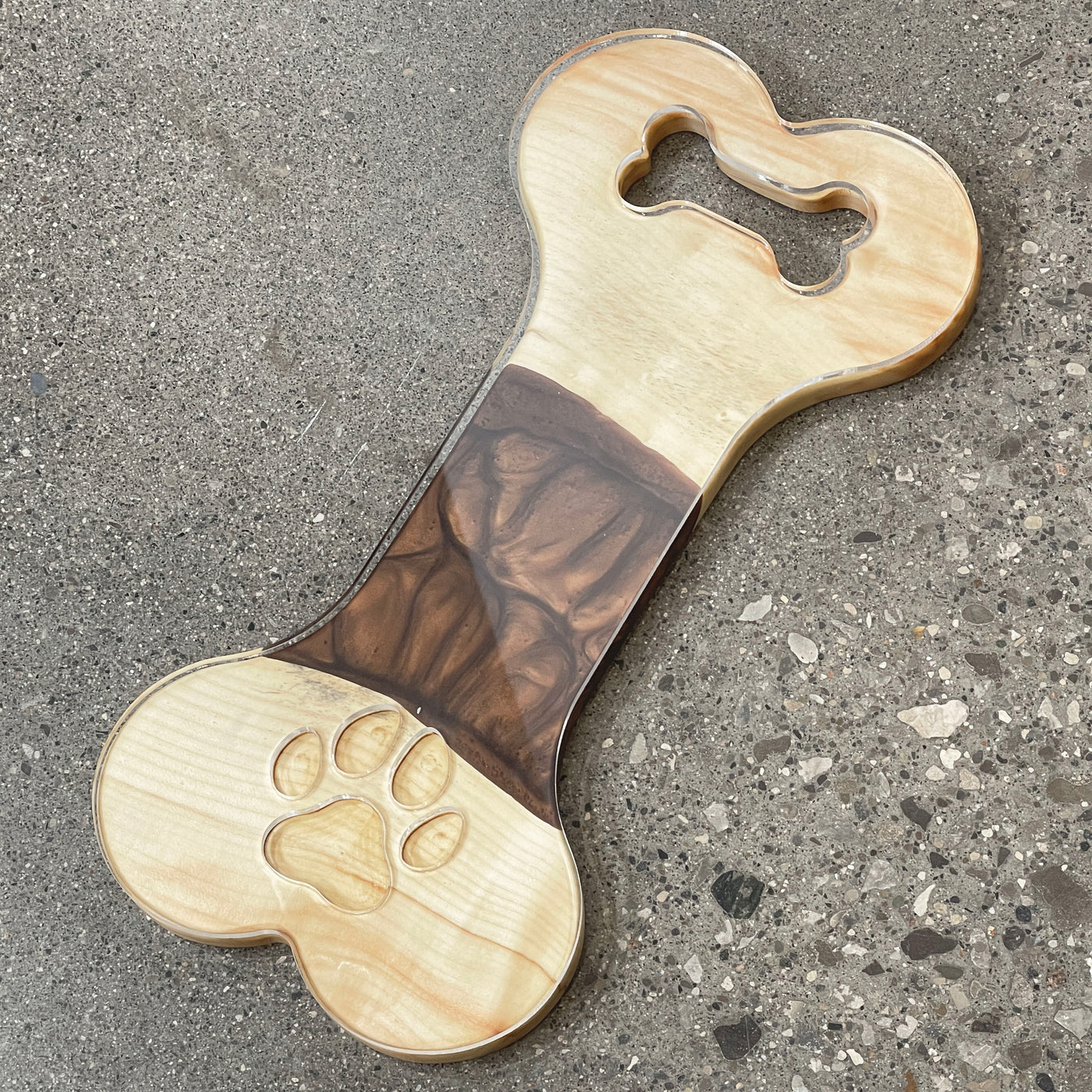 15.75x7.4" Dog Bone Board With Paw & Bone Inlays Acrylic Router Templa ...