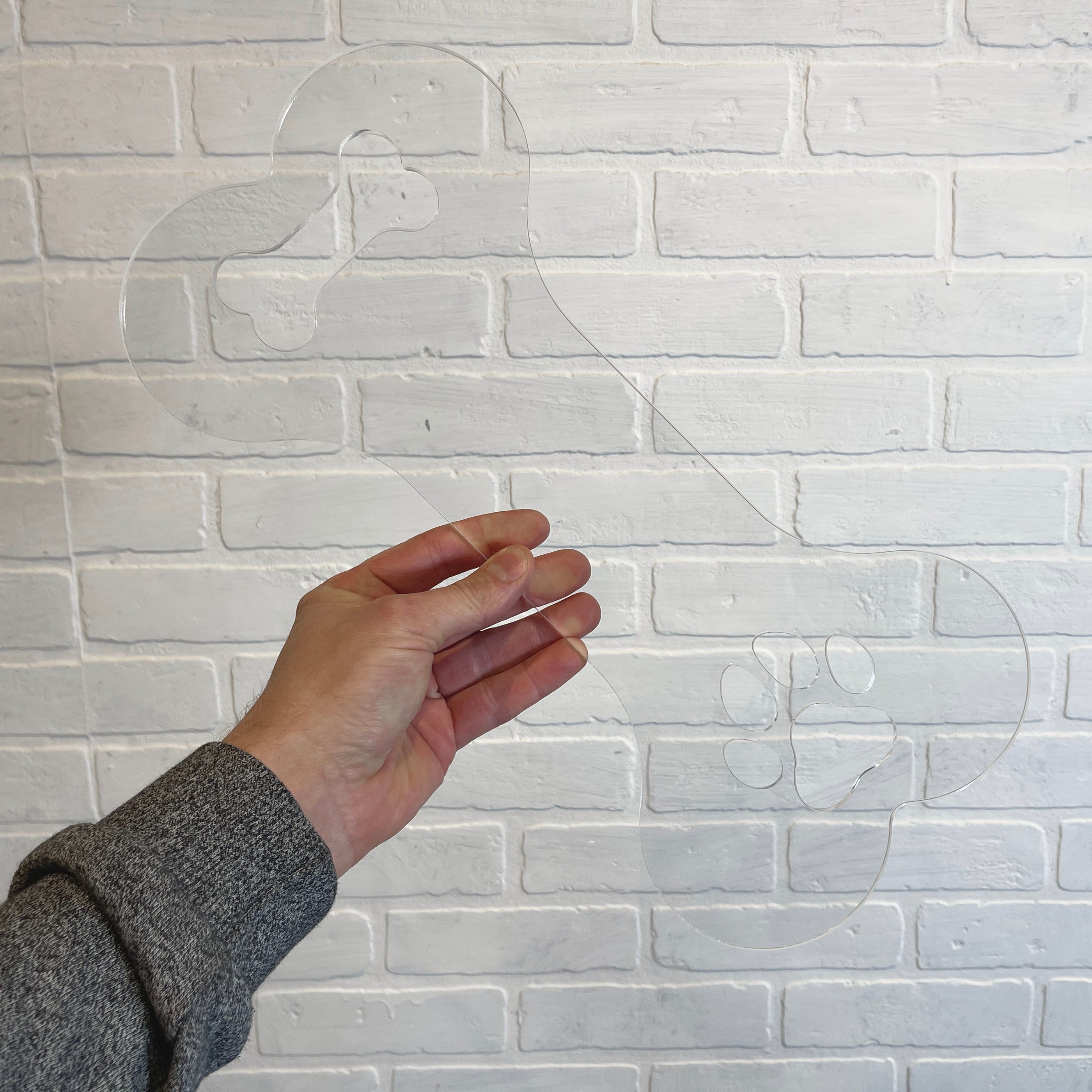 15.75x7.4" Dog Bone Board With Paw & Bone Inlays Acrylic Router Templa ...