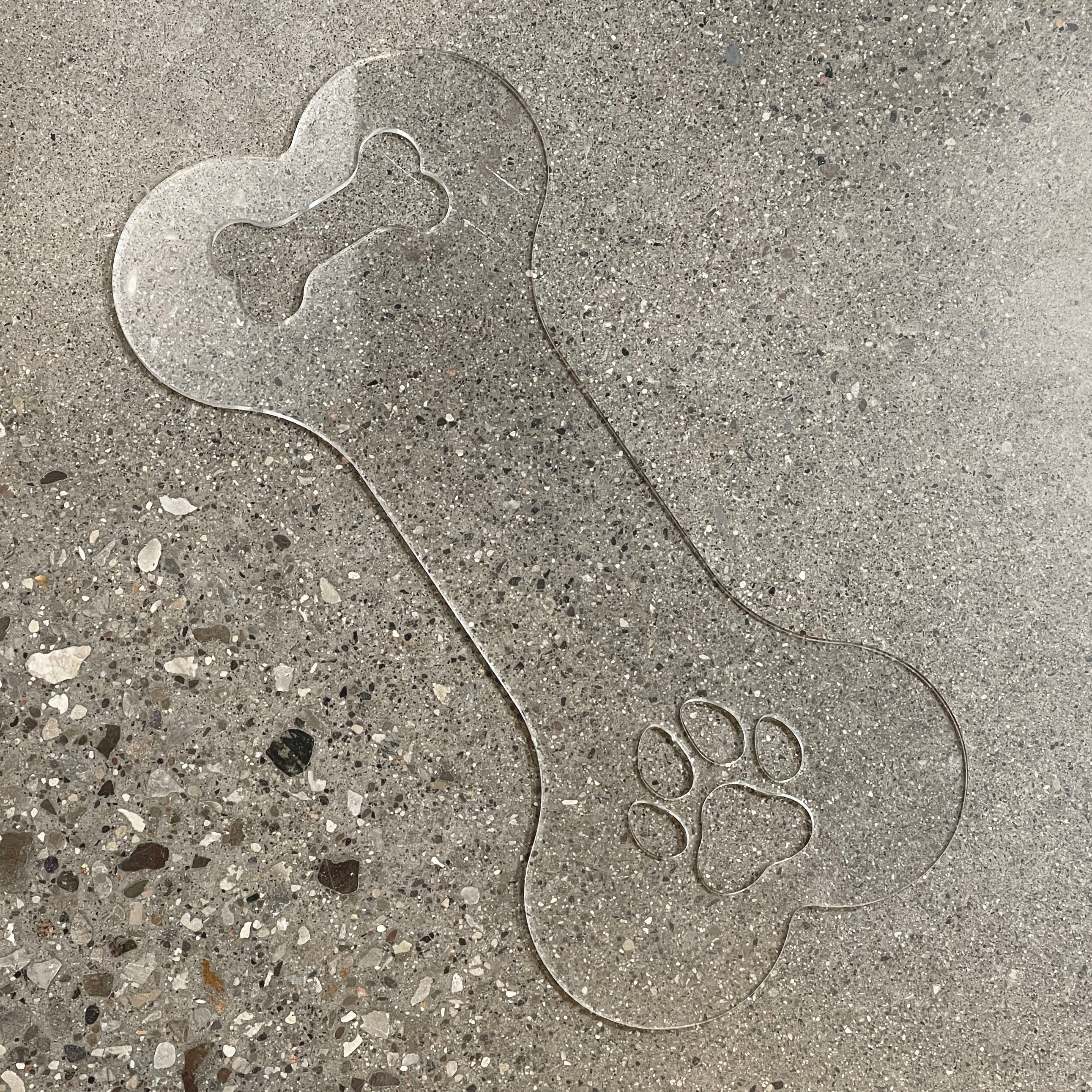 15.75x7.4" Dog Bone Board With Paw & Bone Inlays Acrylic Router Templa ...