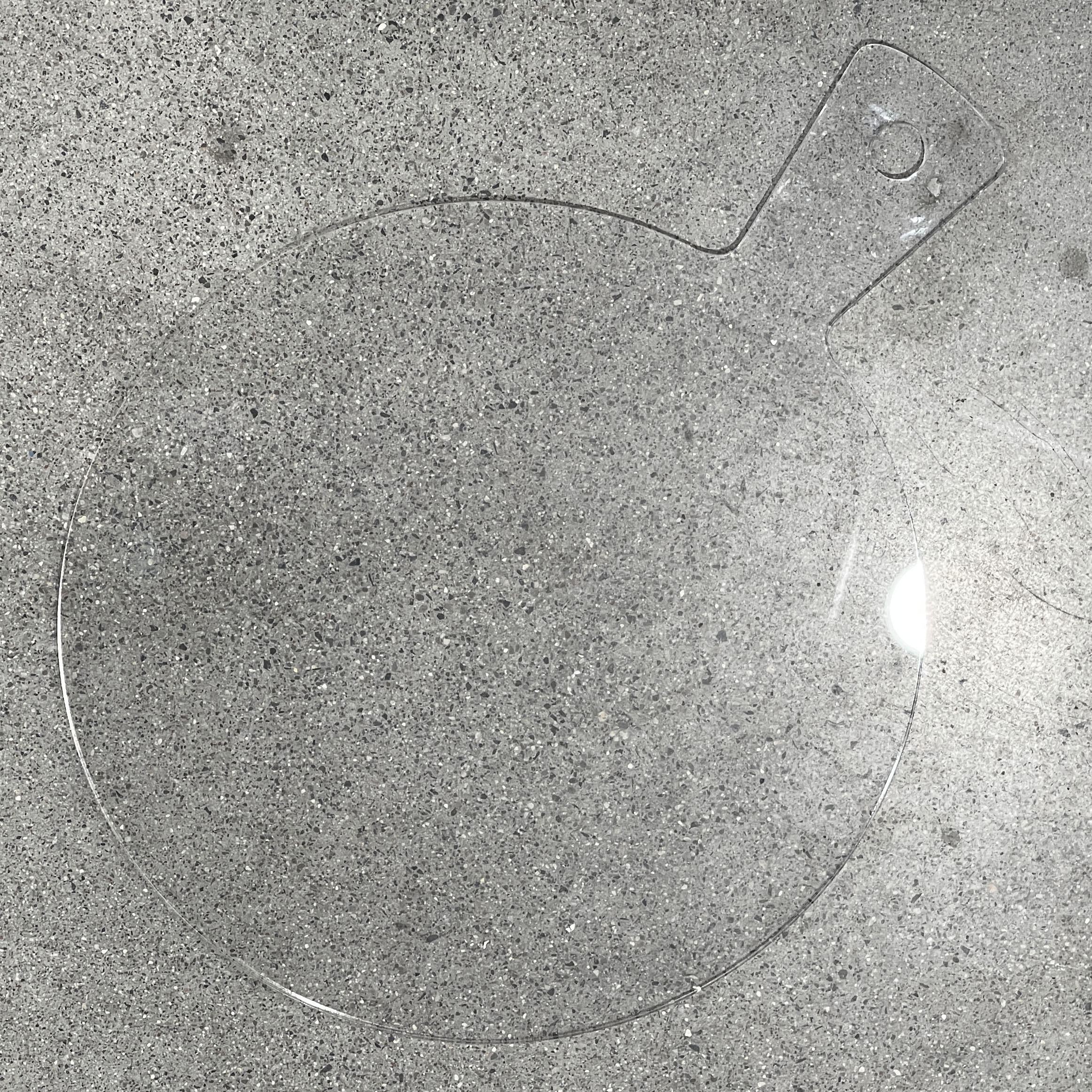 15.7x12" Small Round Charcuterie Board With Handle Acrylic Router Temp ...