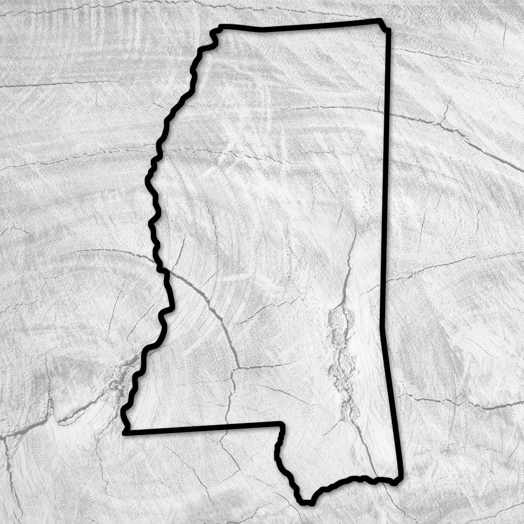 16.0x9.3" State Of Mississippi Acrylic Router Template — Crafted Elements