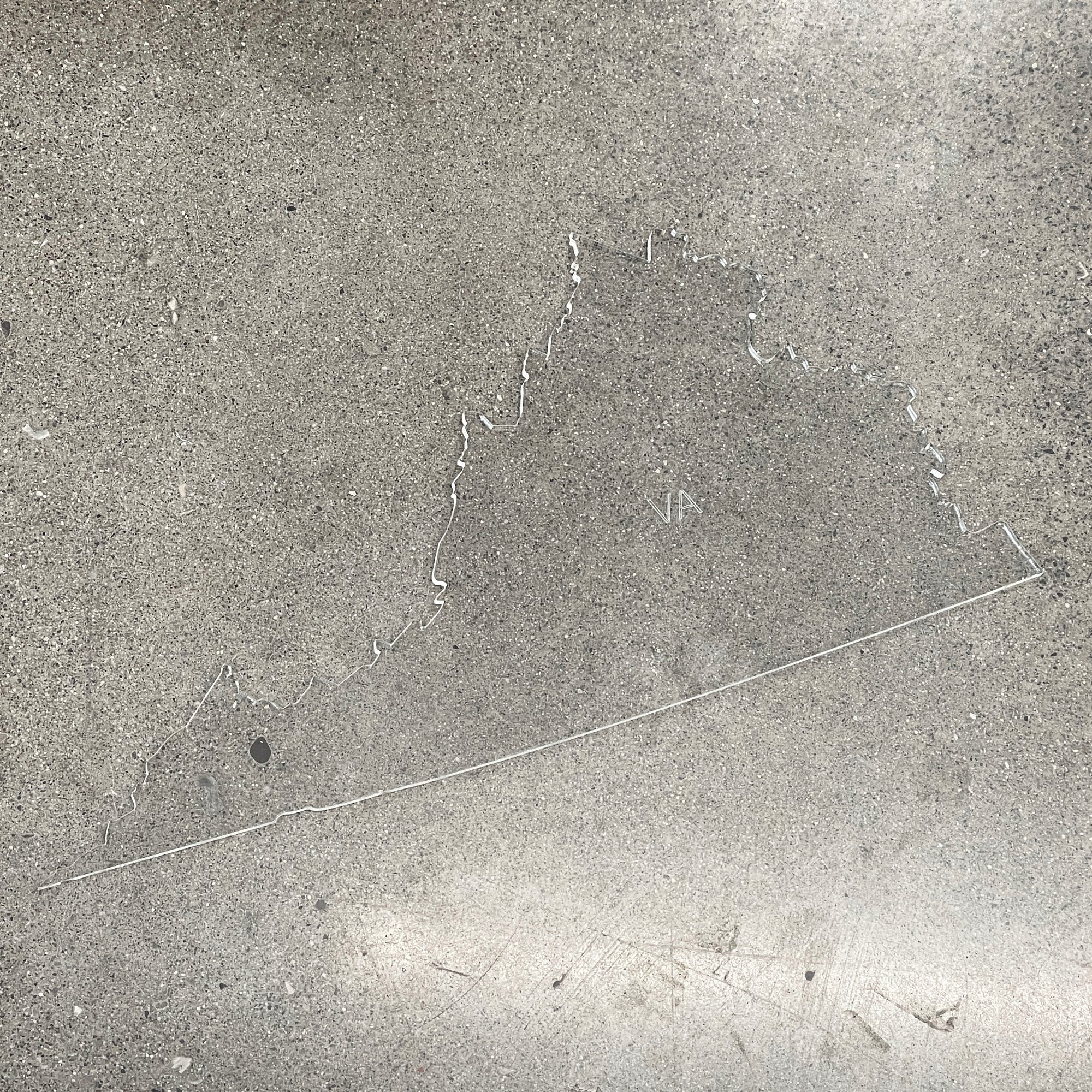 18.0x8.5" State Of Virginia Acrylic Router Template – Crafted Elements