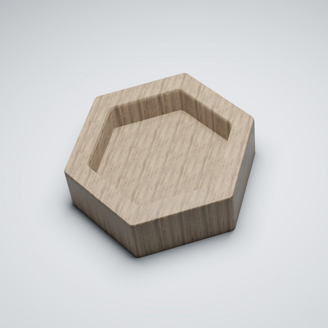 8.0x7.0" Medium Hexagon Tray 18 Acrylic Router Template — Crafted Elements